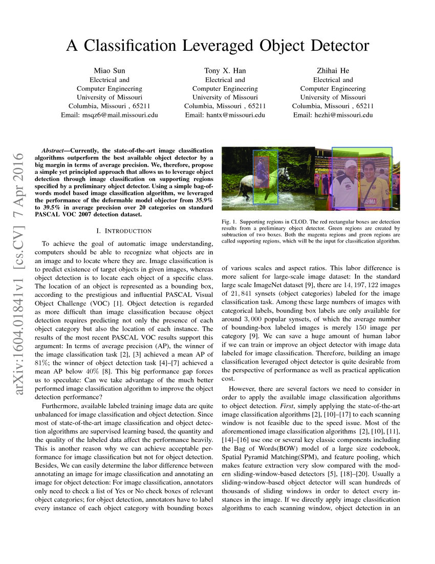 A Classification Leveraged Object Detector Deepai