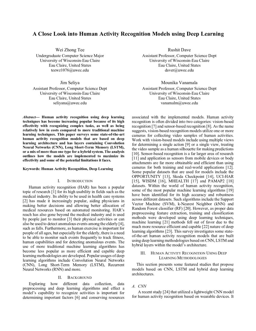 A Close Look Into Human Activity Recognition Models Using Deep Learning
