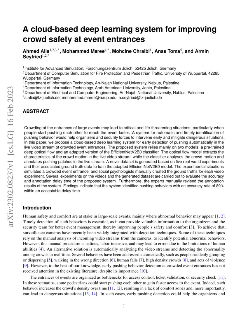 A cloud-based deep learning system for improving crowd safety at event ...