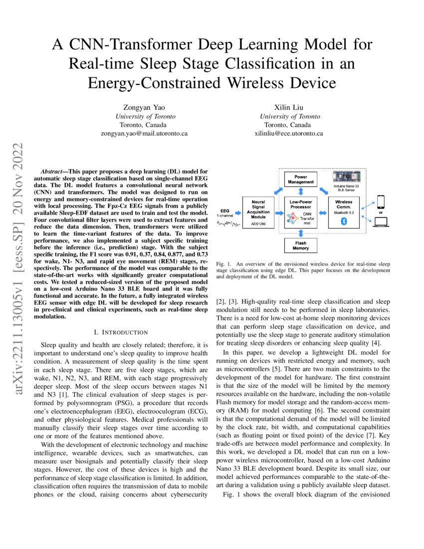 A CNN-Transformer Deep Learning Model for Real-time Sleep Stage ... A CNN-Transformer Deep Learning Model for Real-time Sleep Stage ...