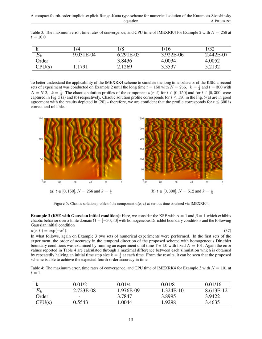 A Compact Fourth Order Implicit Explicit Runge Kutta Type Scheme For Numerical Solution Of The