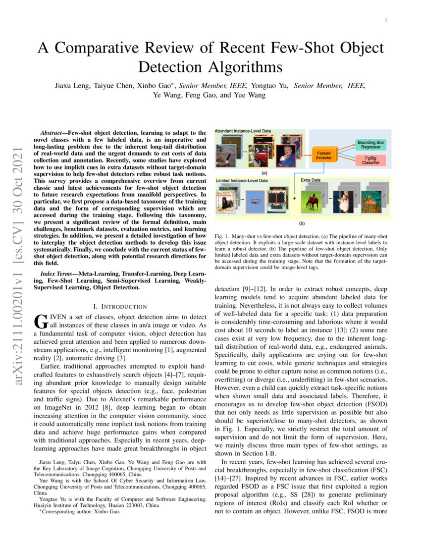A Comparative Review Of Recent Few Shot Object Detection Algorithms