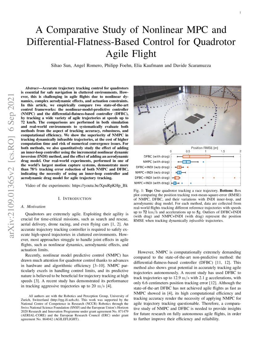 A Comparative Study of Nonlinear MPC and Differential-Flatness-Based Control for Quadrotor Agile ...