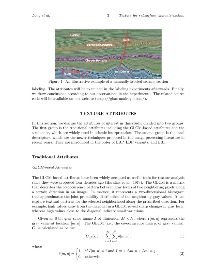 A comparative study of texture attributes for characterizing subsurface ...