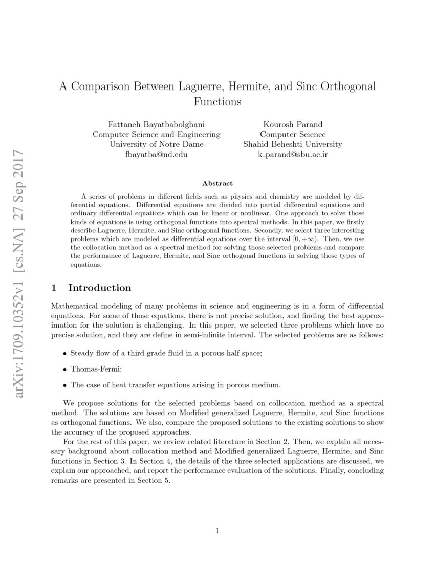 A Comparison Between Laguerre, Hermite, and Sinc Orthogonal Functions ...