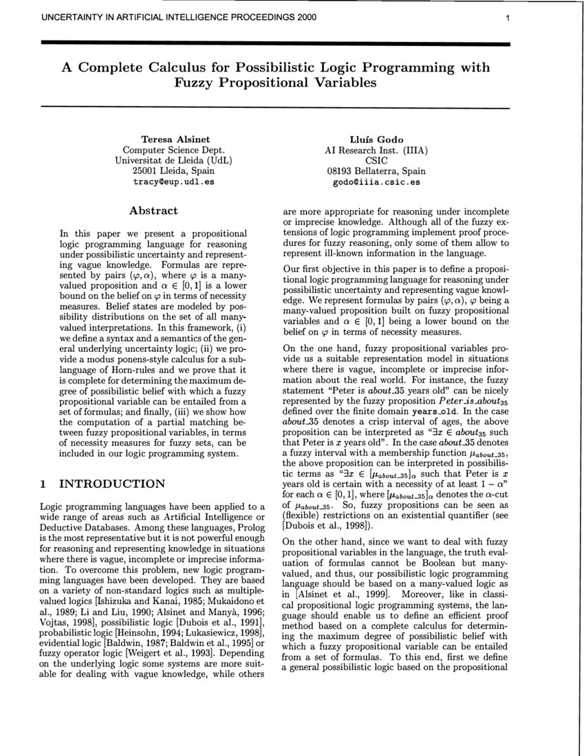 A Complete Calculus For Possibilistic Logic Programming With Fuzzy Propositional Variables Deepai