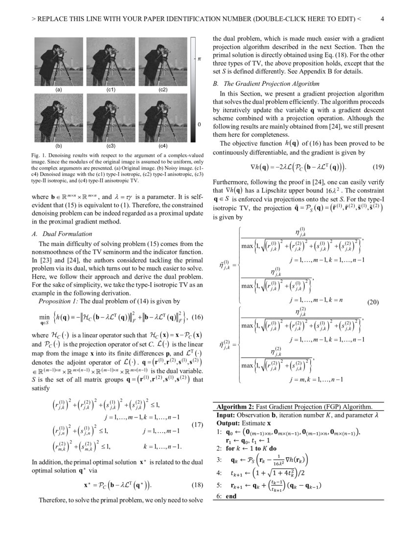 A Complex Constrained Total Variation Image Denoising Algorithm With Application To Phase 