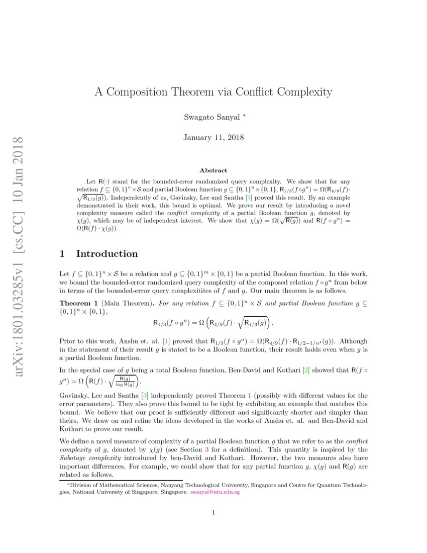 A Composition Theorem via Conflict Complexity | DeepAI