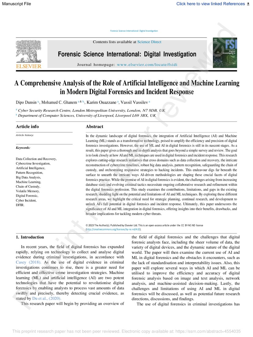 A Comprehensive Analysis Of The Role Of Artificial Intelligence And
