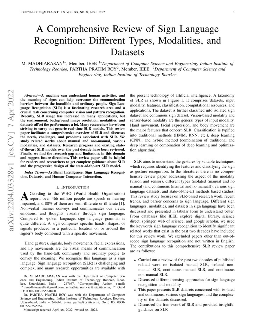 A Comprehensive Review of Sign Language Recognition: Different Types ...