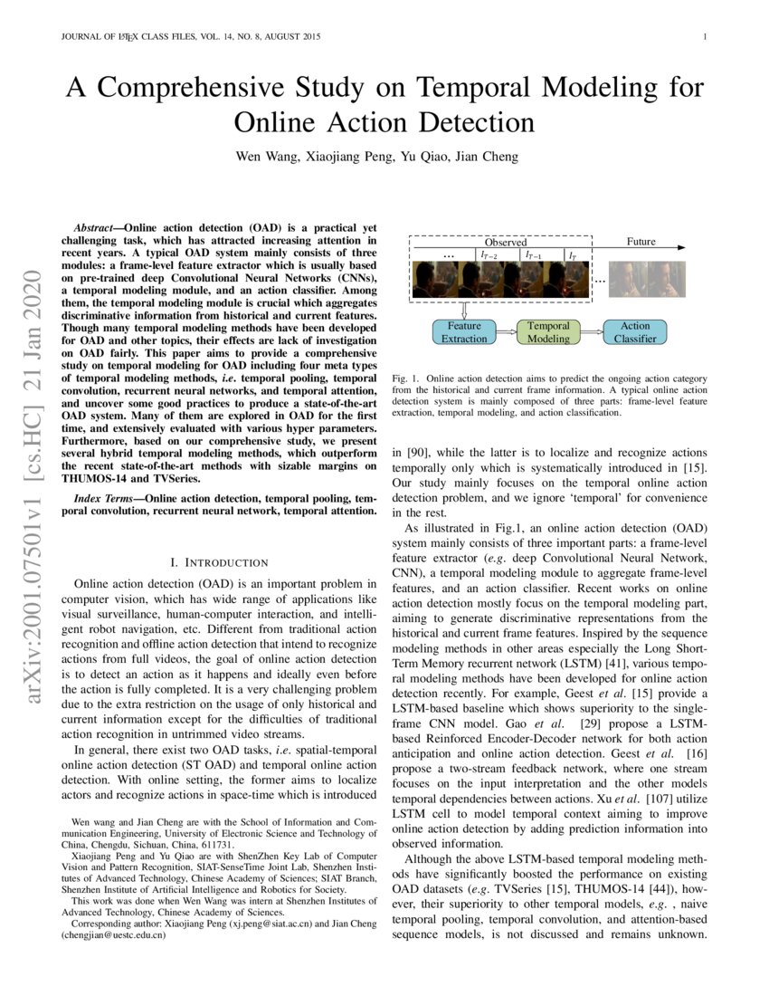 A Comprehensive Study on Temporal Modeling for Online Action Detection | DeepAI