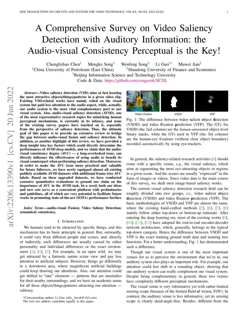A Comprehensive Survey On Video Saliency Detection With Auditory
