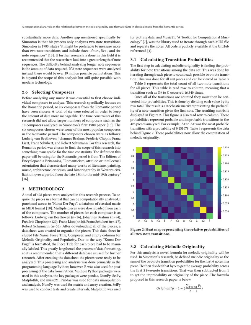 A computational analysis on the relationship between melodic ...