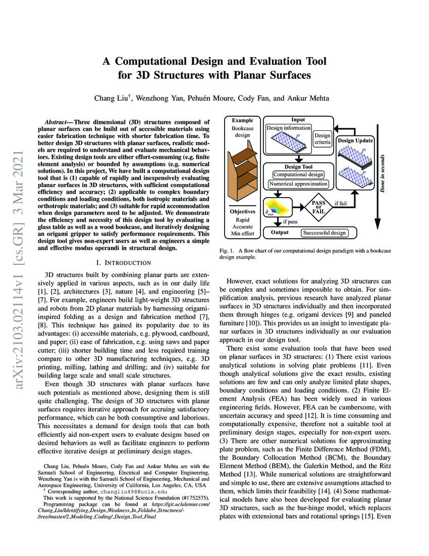 A Computational Design and Evaluation Tool for 3D Structures with ...