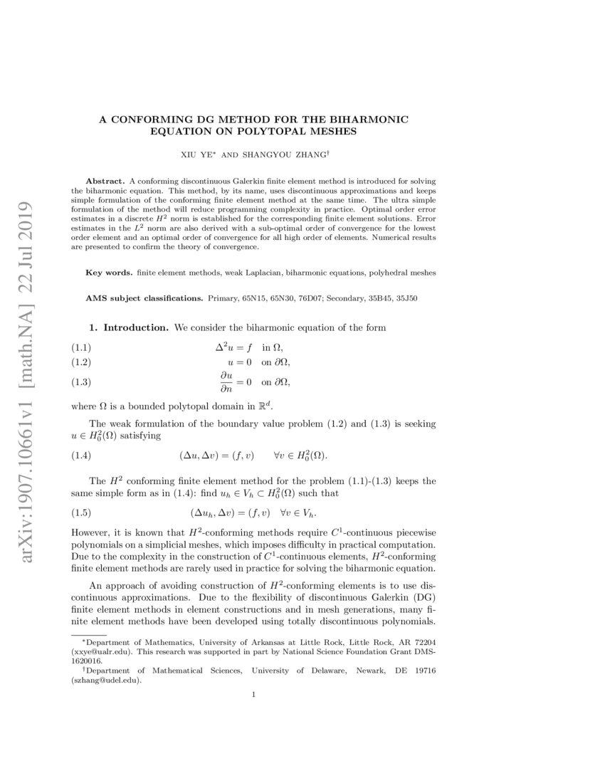 A conforming DG method for the biharmonic equation on polytopal meshes ...