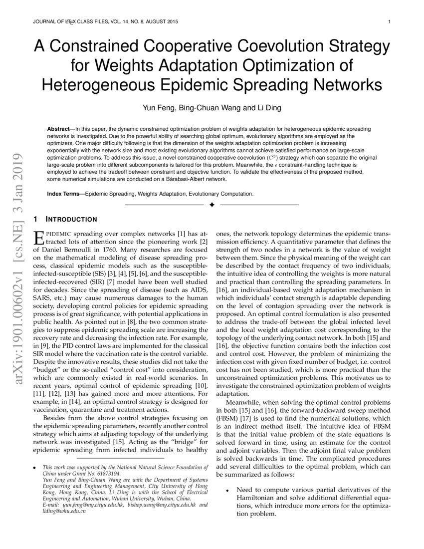 A Constrained Cooperative Coevolution Strategy for Weights Adaptation Optimization of ...