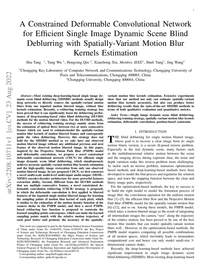 A Constrained Deformable Convolutional Network For Efficient Single