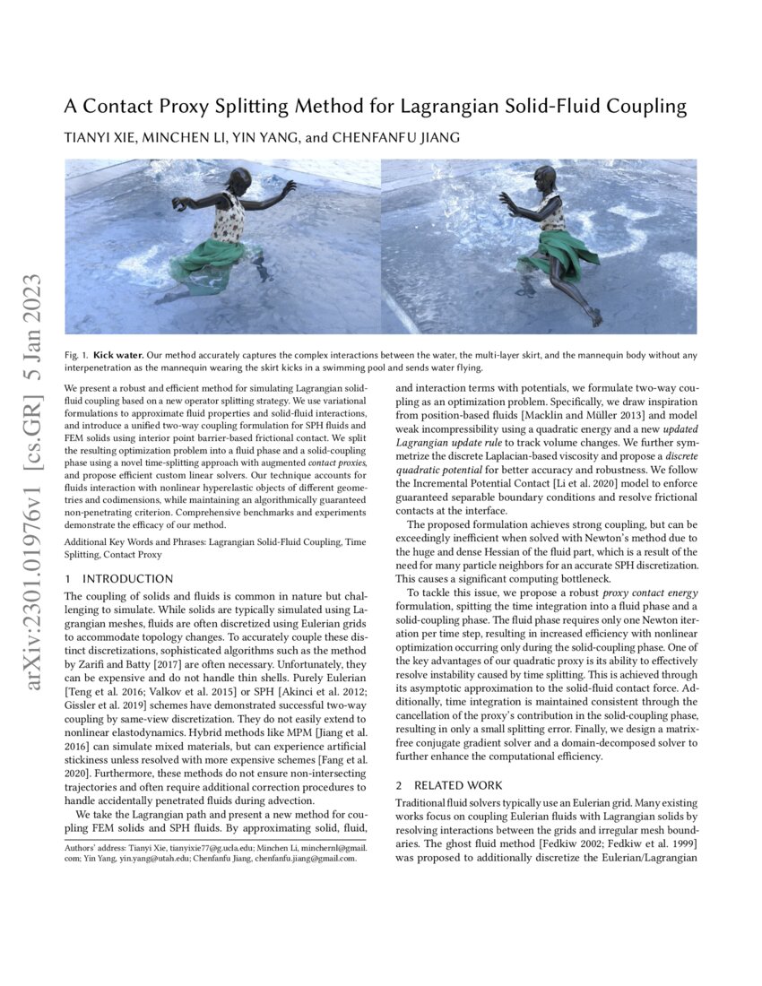 A Contact Proxy Splitting Method For Lagrangian Solid Fluid Coupling
