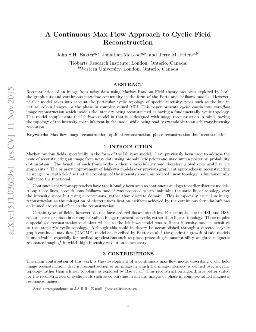 A Continuous Max-Flow Approach to Cyclic Field Reconstruction | DeepAI