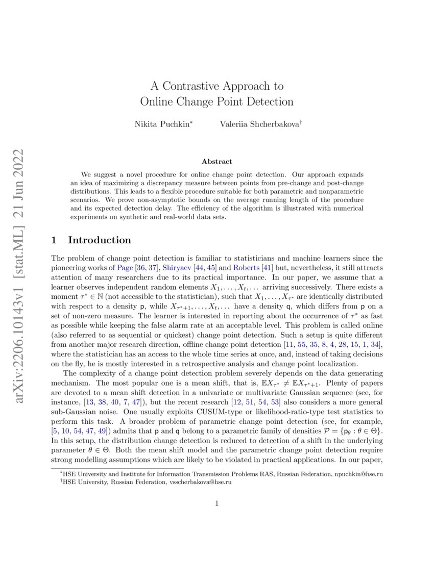A Contrastive Approach to Online Change Point Detection | DeepAI