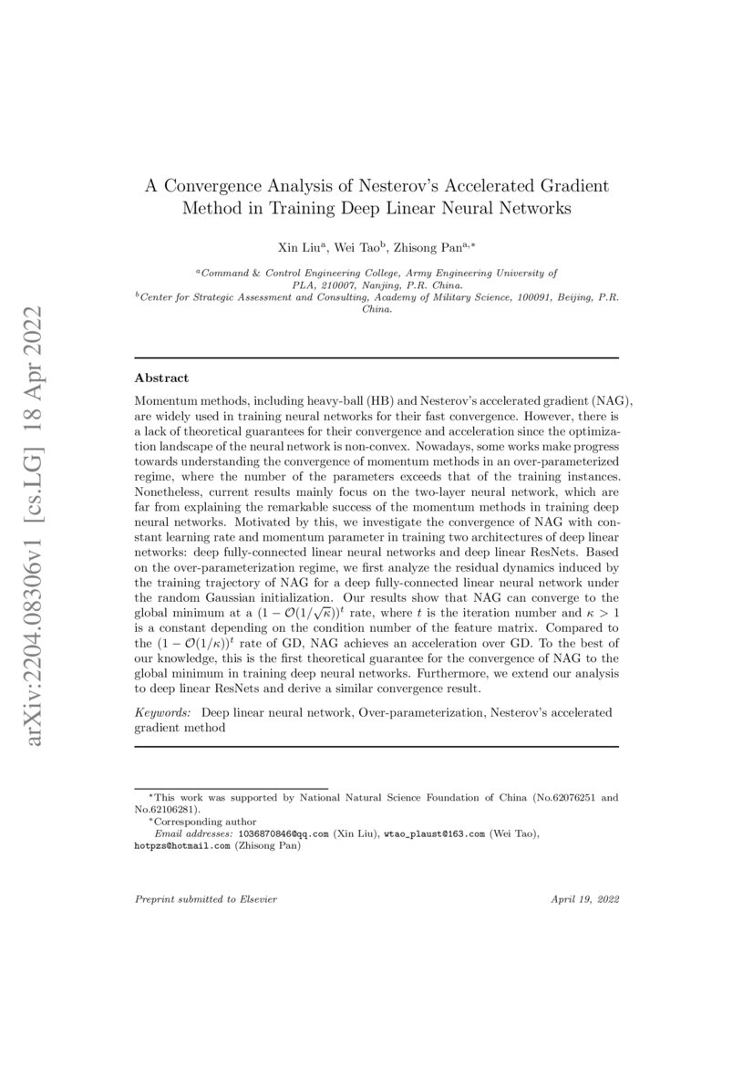 A Convergence Analysis of Nesterov's Accelerated Gradient Method in ...