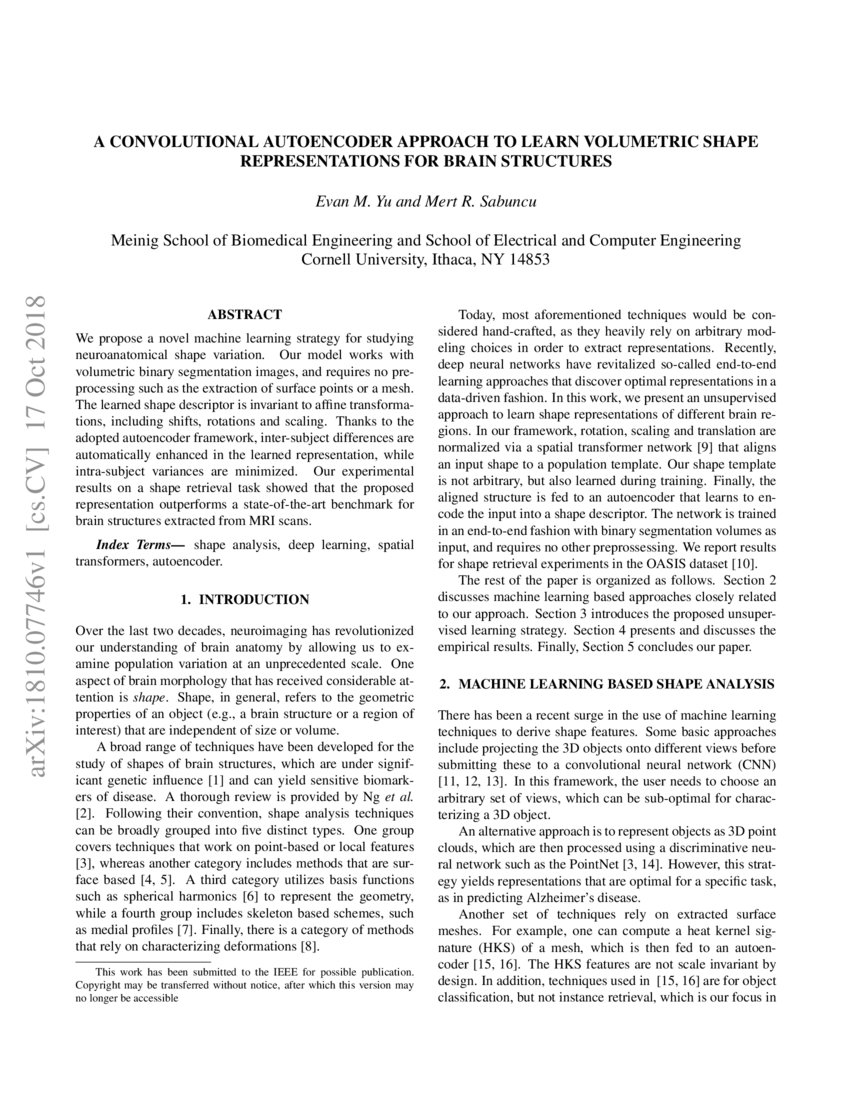 A Convolutional Autoencoder Approach to Learn Volumetric Shape ...