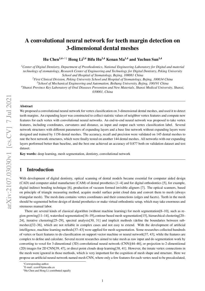 A convolutional neural network for teeth margin detection on 3 ...