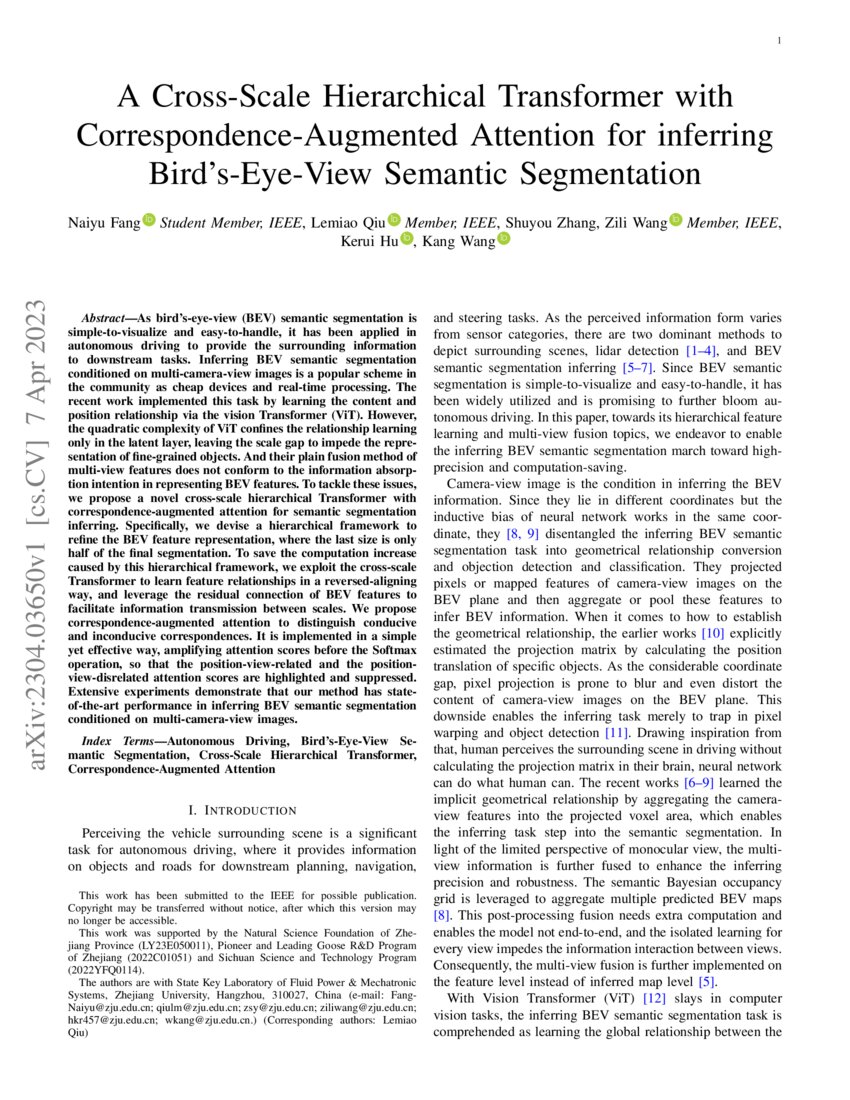 A Cross Scale Hierarchical Transformer With Correspondence Augmented Attention For Inferring