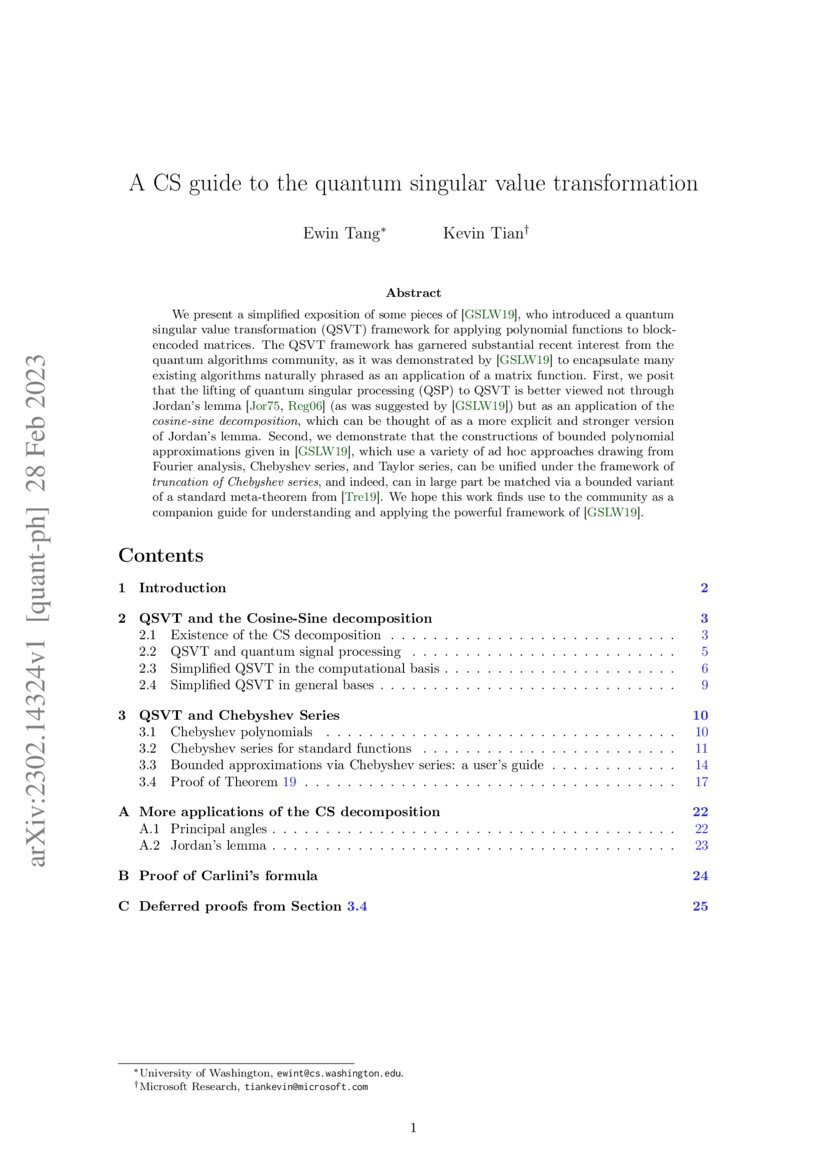 A CS guide to the quantum singular value transformation | DeepAI