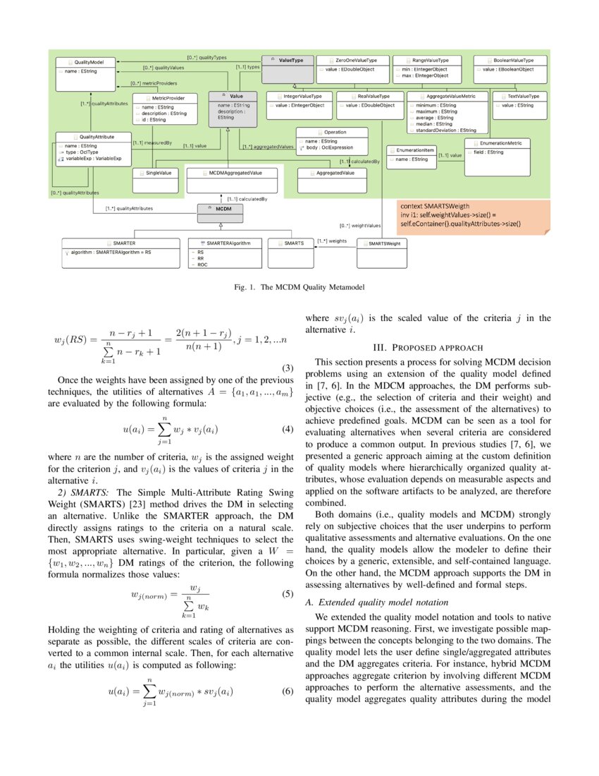 A customizable approach to assess software quality through Multi-Criteria Decision Making | DeepAI