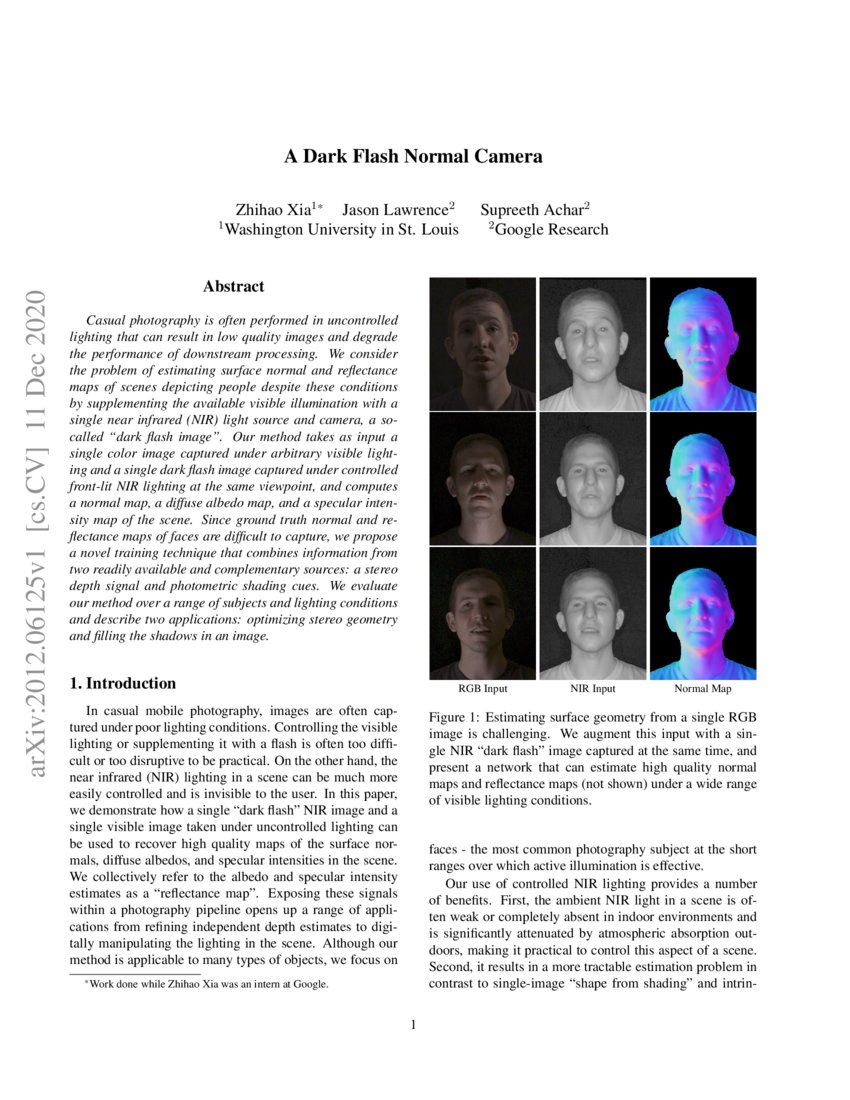 A Dark Flash Normal Camera | DeepAI