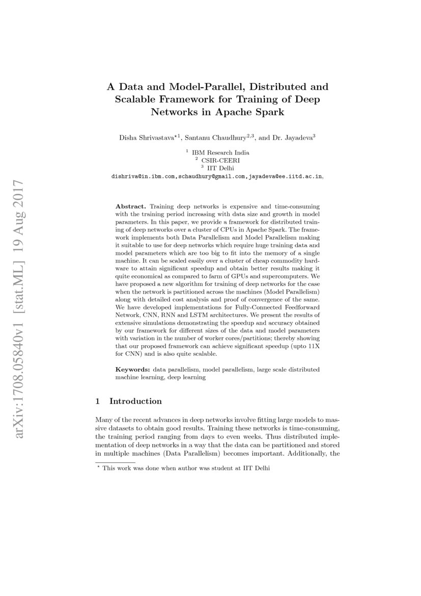 A Data and Model-Parallel, Distributed and Scalable Framework for Training of Deep Networks in ...