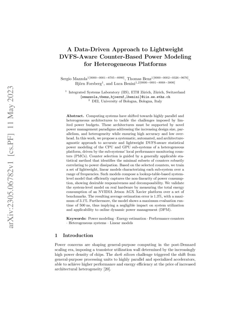 A Data Driven Approach To Lightweight Dvfs Aware Counter Based Power