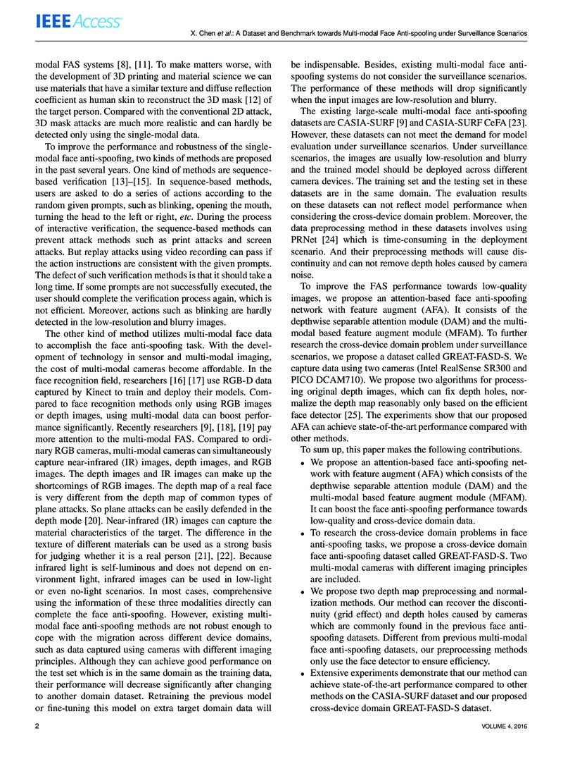 A Dataset And Benchmark Towards Multi Modal Face Anti Spoofing Under Surveillance Scenarios Deepai