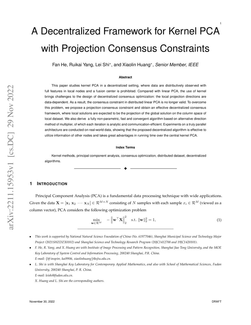 A Decentralized Framework For Kernel Pca With Projection Consensus