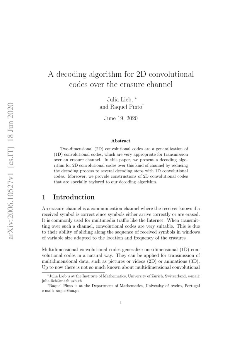 A Decoding Algorithm For 2d Convolutional Codes Over The Erasure