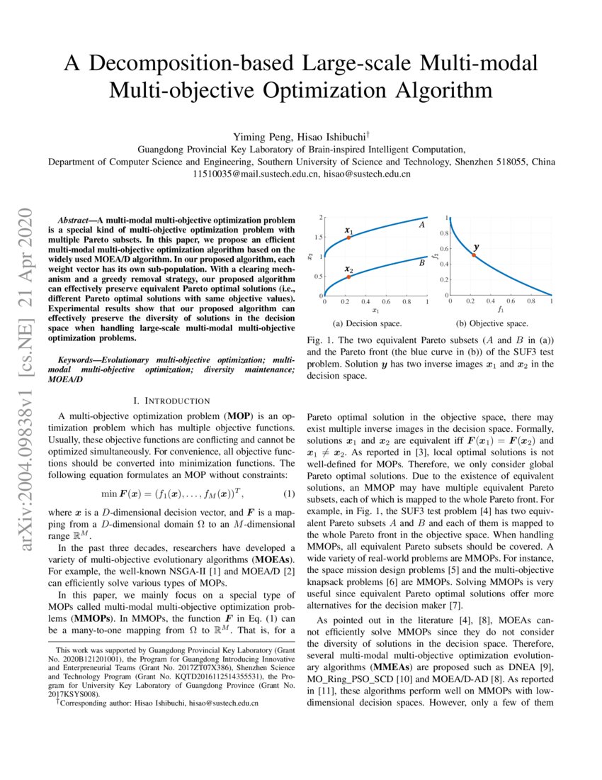 A Decomposition Based Large Scale Multi Modal Multi Objective Optimization Algorithm Deepai