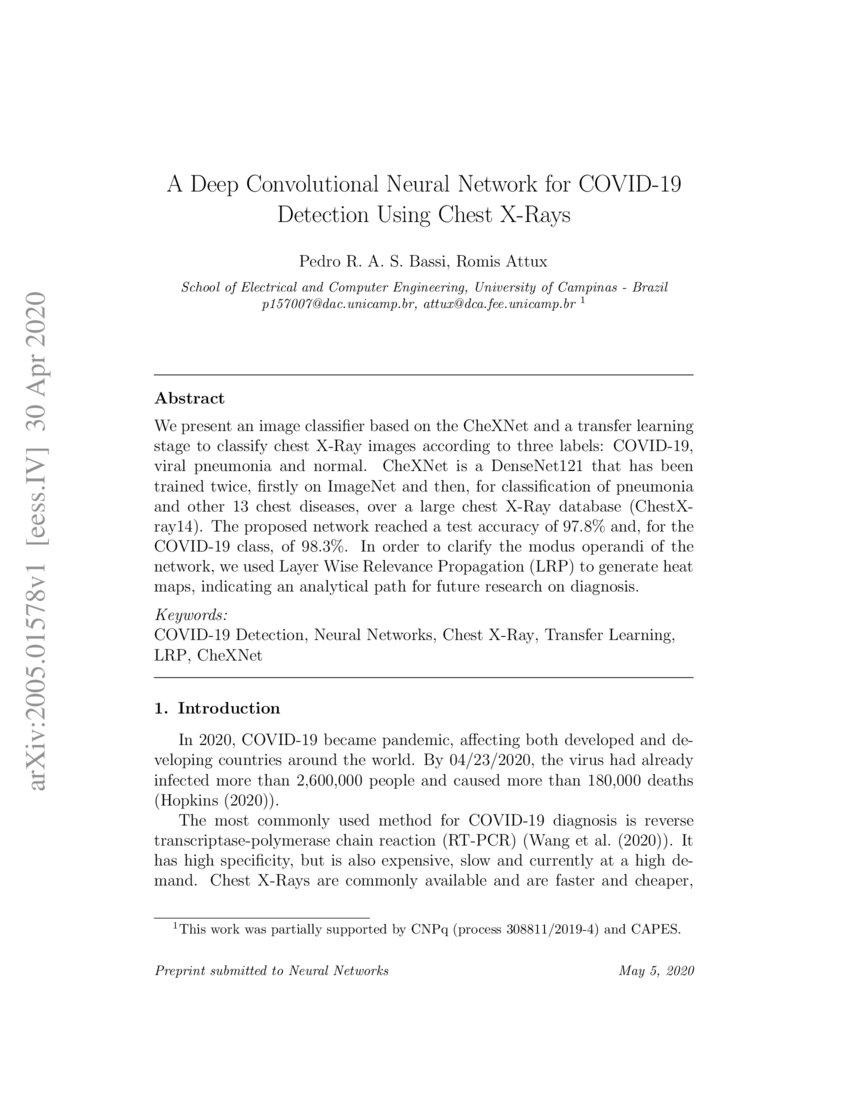 A Deep Convolutional Neural Network for COVID-19 Detection Using Chest ...