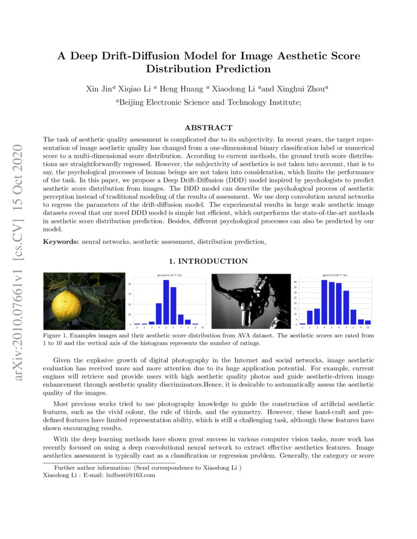 A Deep Drift-Diffusion Model for Image Aesthetic Score Distribution ...