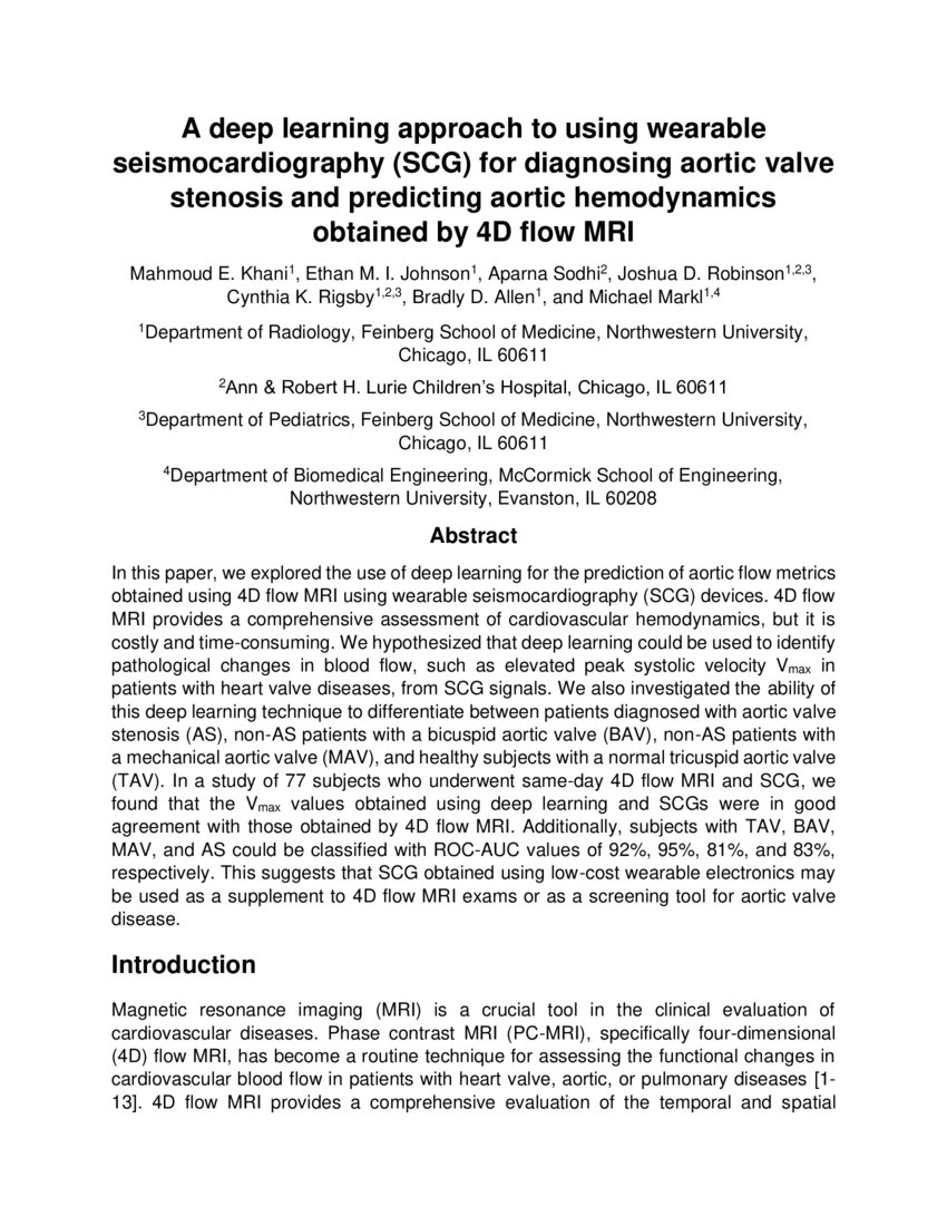 A Deep Learning Approach To Using Wearable Seismocardiography Scg For Diagnosing Aortic Valve