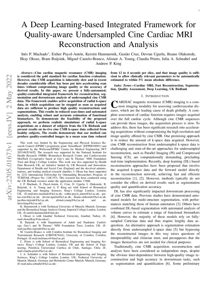 A Deep Learning-based Integrated Framework for Quality-aware ...