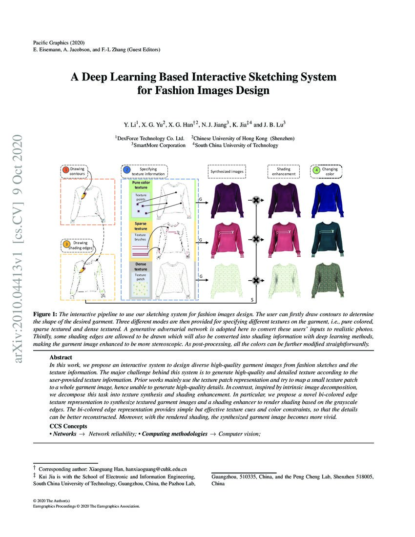 A deep learning based interactive sketching system for fashion images ...