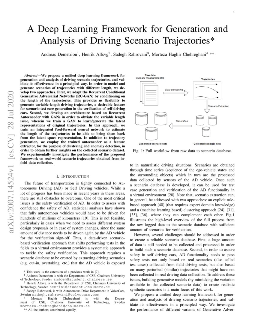 A Deep Learning Framework for Generation and Analysis of Driving ...