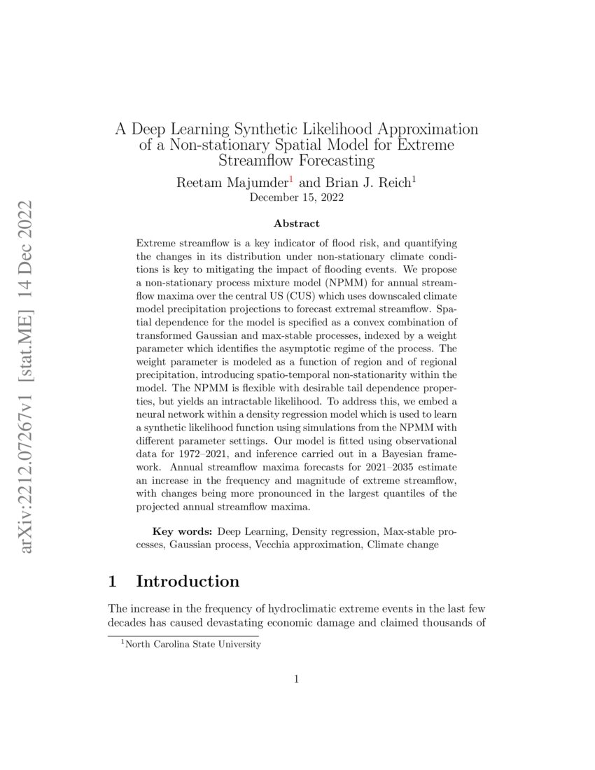 A Deep Learning Synthetic Likelihood Approximation Of A Non Stationary Spatial Model For Extreme