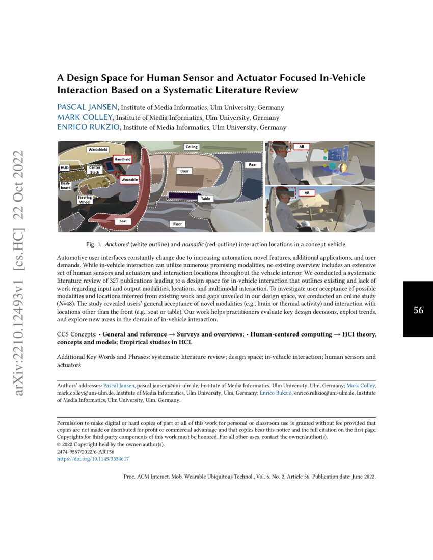 A Design Space for Human Sensor and Actuator Focused In-Vehicle ...