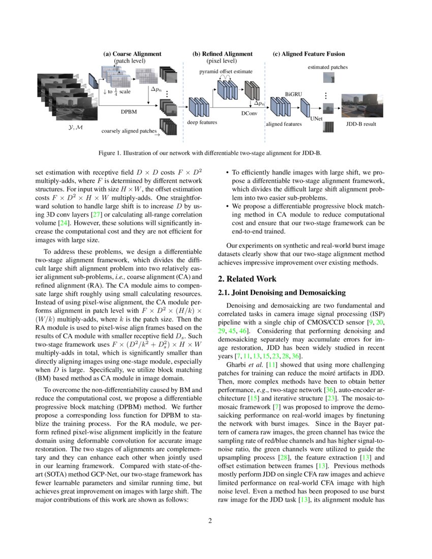 A Differentiable Two-stage Alignment Scheme for Burst Image ...