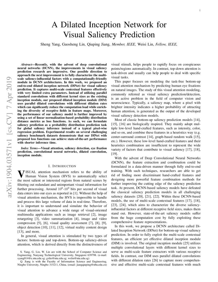 A Dilated Inception Network for Visual Saliency Prediction | DeepAI