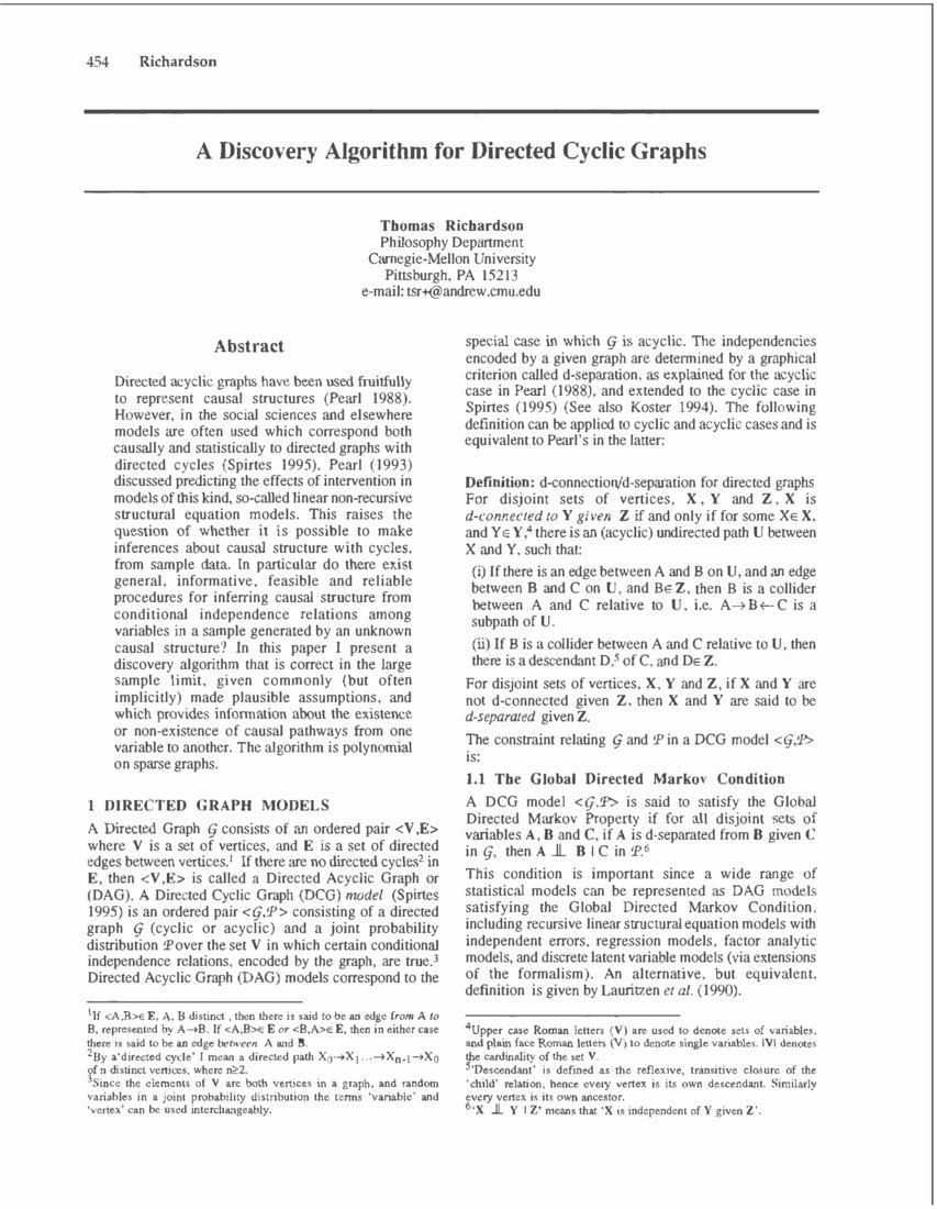 A Discovery Algorithm for Directed Cyclis Graphs | DeepAI