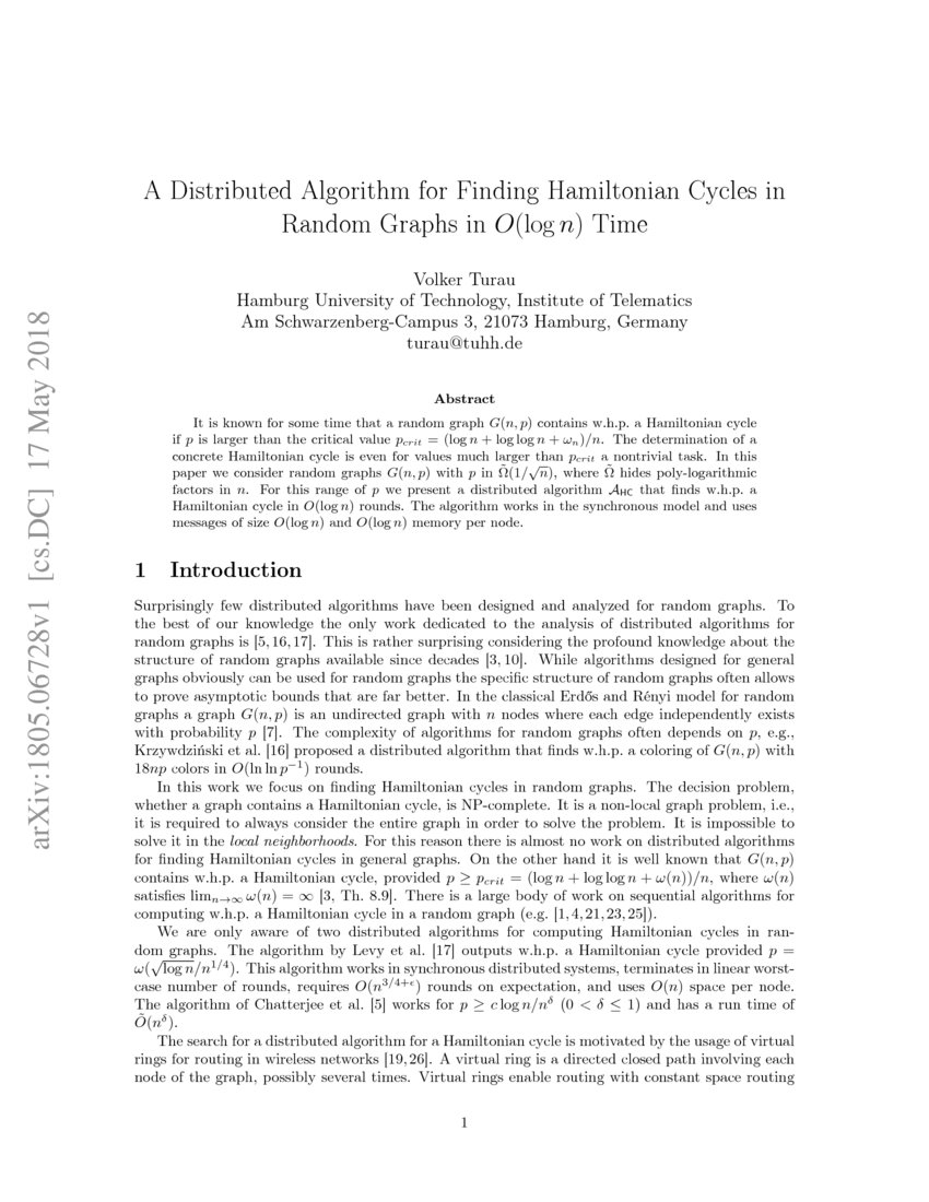 A Distributed Algorithm For Finding Hamiltonian Cycles In Random Graphs