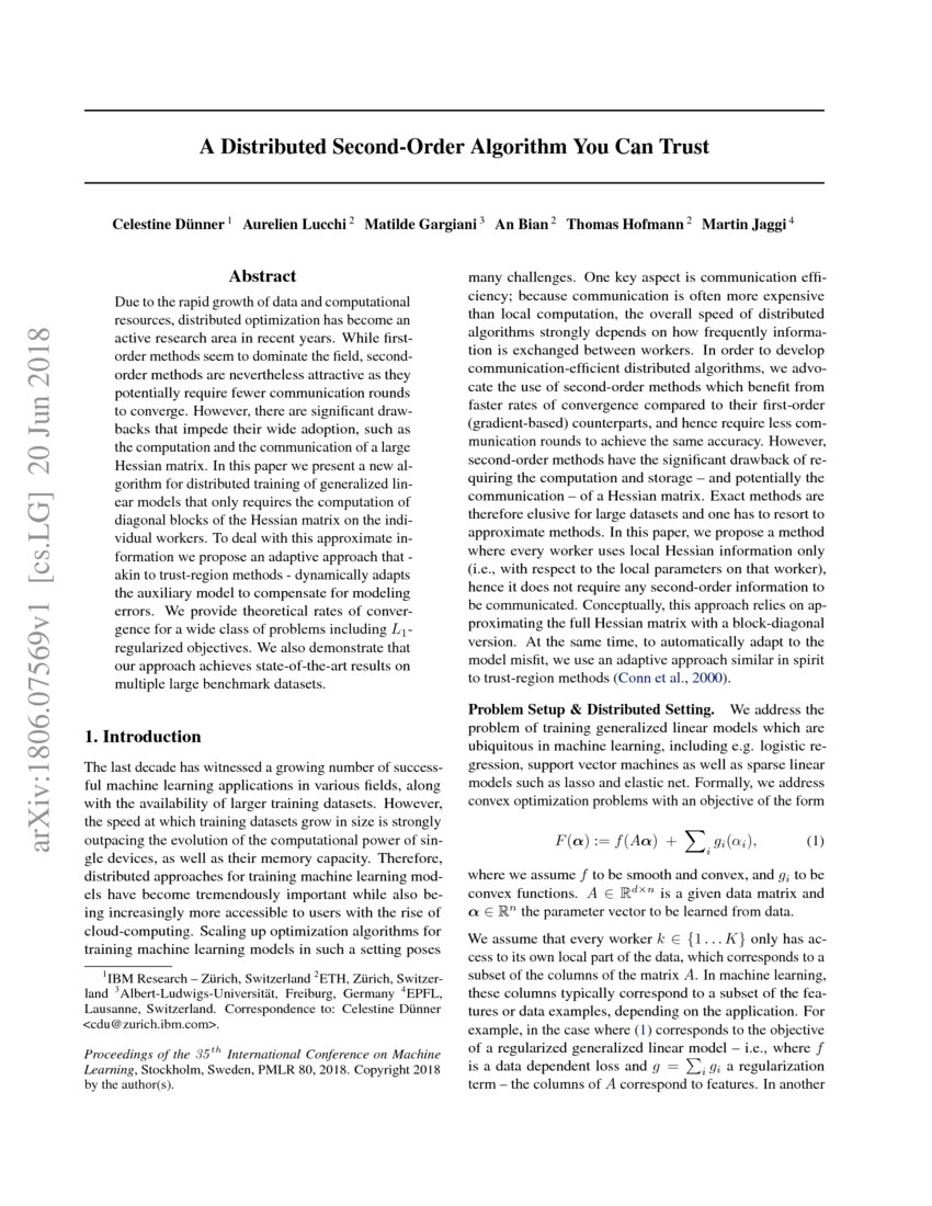 A Distributed Second-Order Algorithm You Can Trust | DeepAI